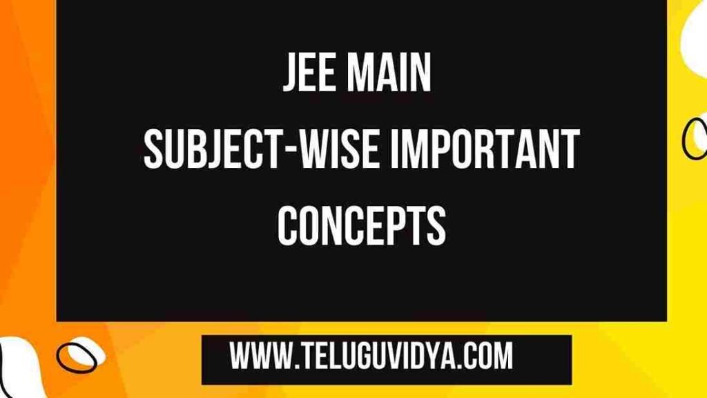 JEE Main Subject-Wise Important Concepts 2025, Weightage Marks, Key ...