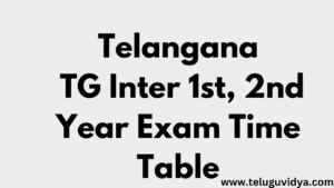 BIE Telangana TG Inter 1st, 2nd Year Exam Time Table 2025 PDF Download ...