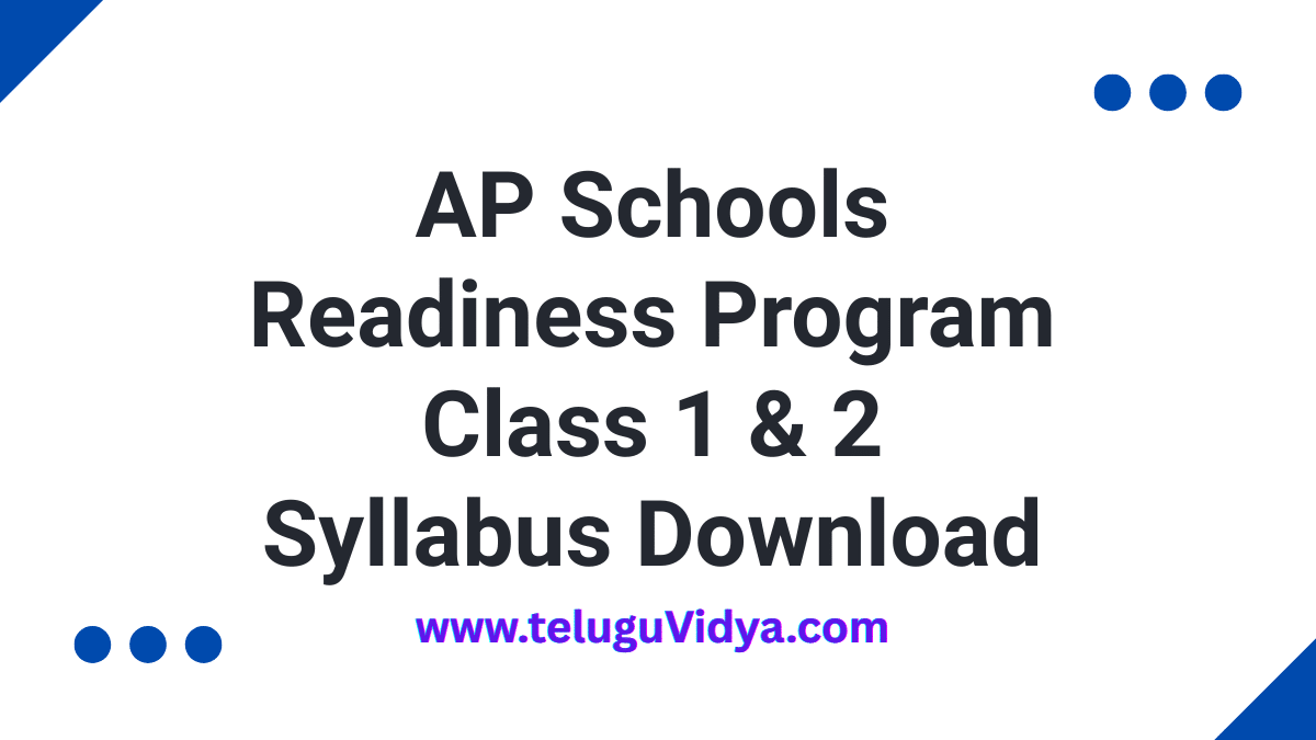 AP Schools Readiness Program 2025 – Class 1 & 2 Syllabus Download ...